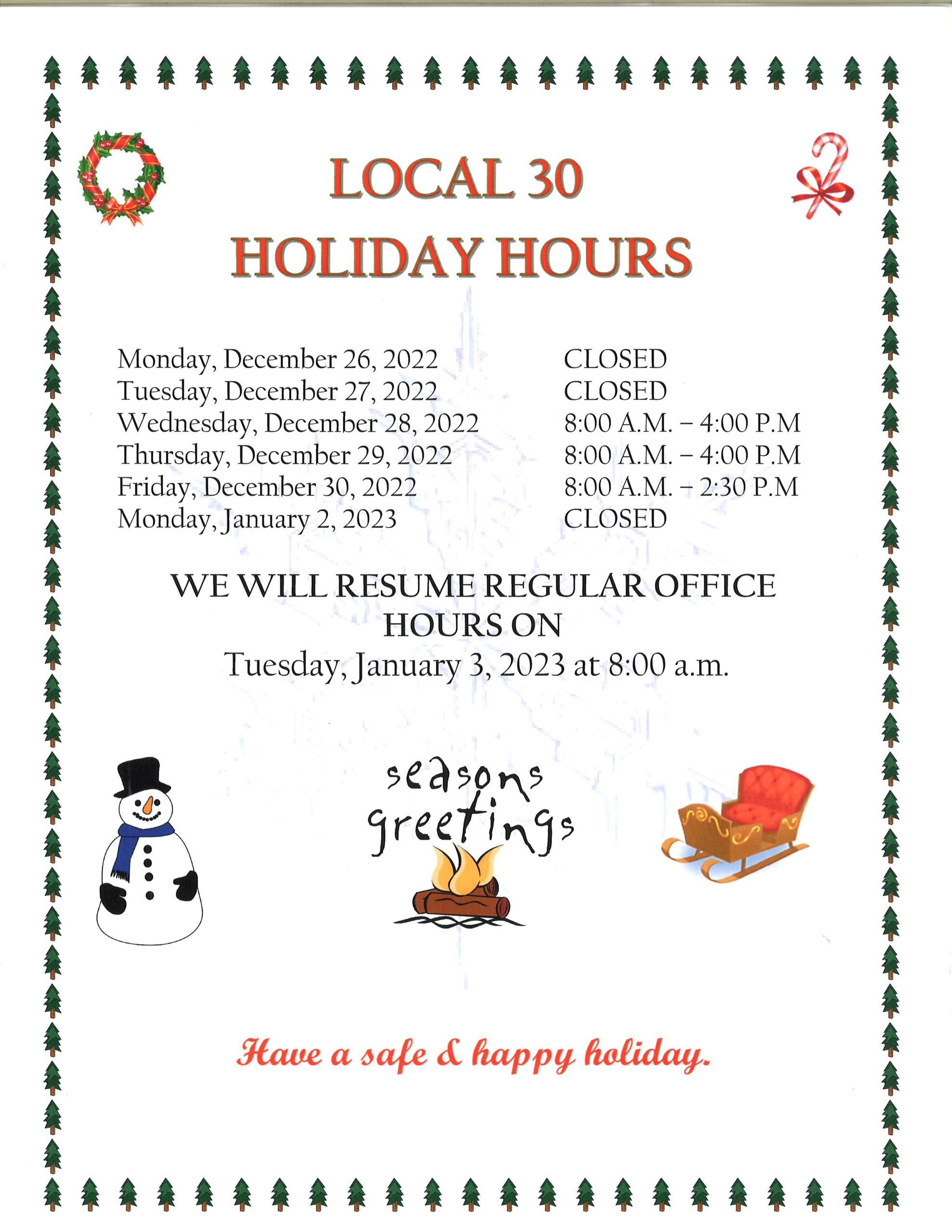 Local 30 office hours - Local 30