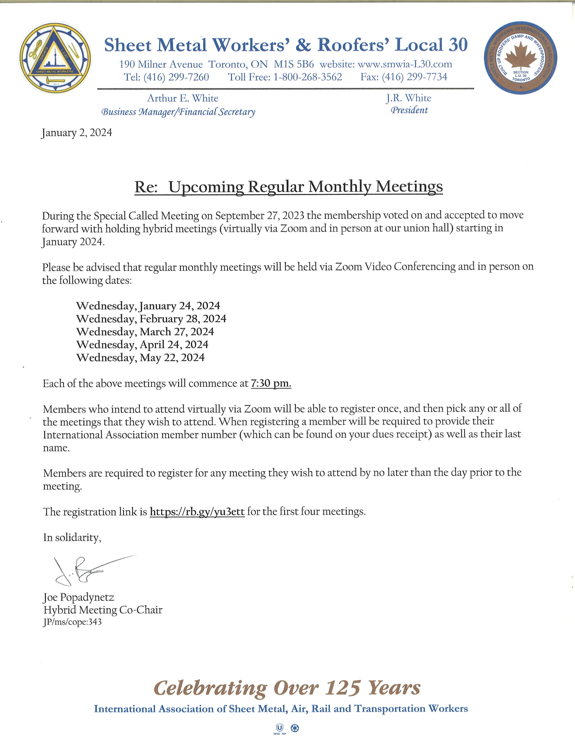 Hybrid Meeting - Local 30